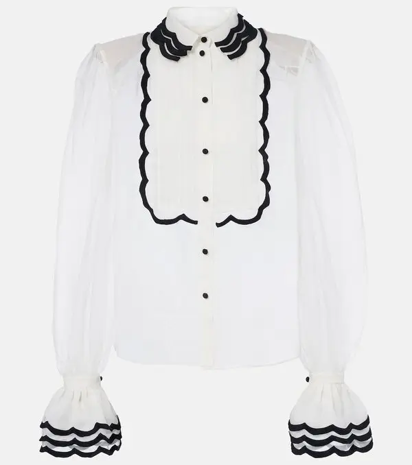 Valentino Garavani Sheer Silk Organza Blouse - White