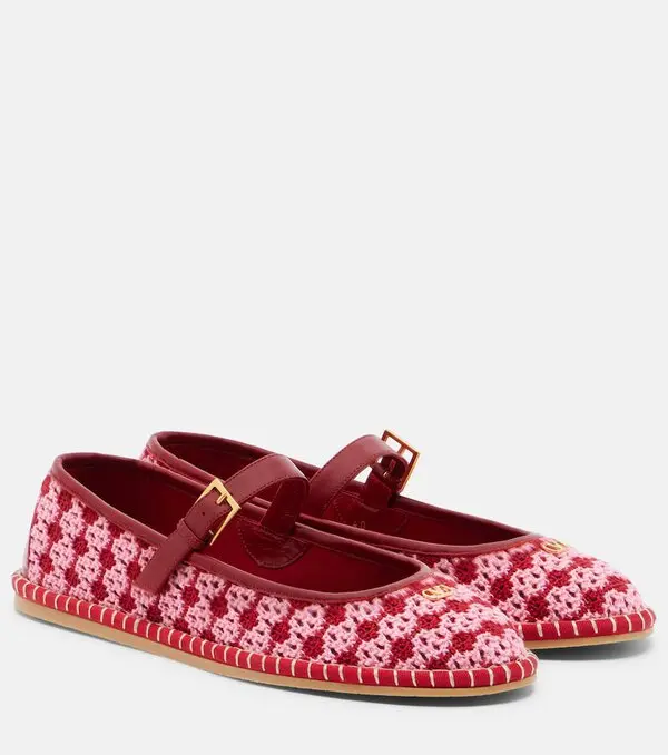 Valentino Garavani La Cruiseette Vlogo Mary Jane Flats - Red
