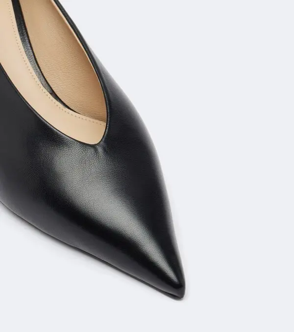 Le Monde Beryl Babouche Leather Pumps - Black