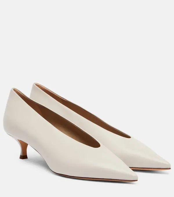 Le Monde Beryl Babouche Leather Pumps - Grey