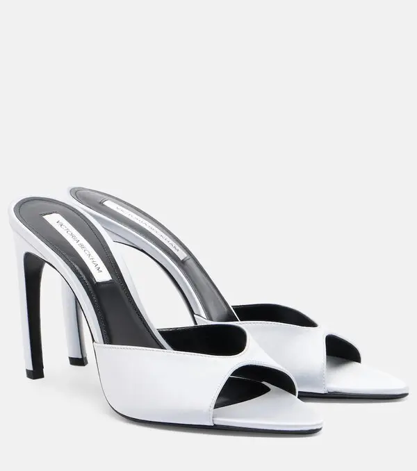 Victoria Beckham Harlow Satin Sandals - Grey