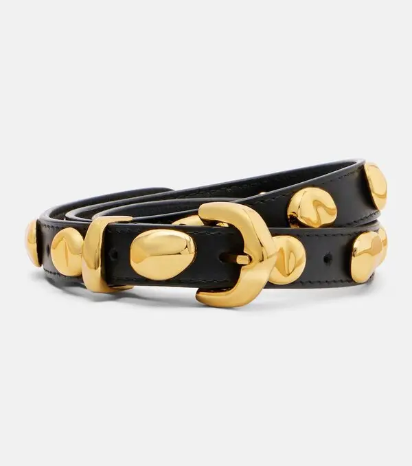 AMANU Vaal Embellished Leather Belt - Black