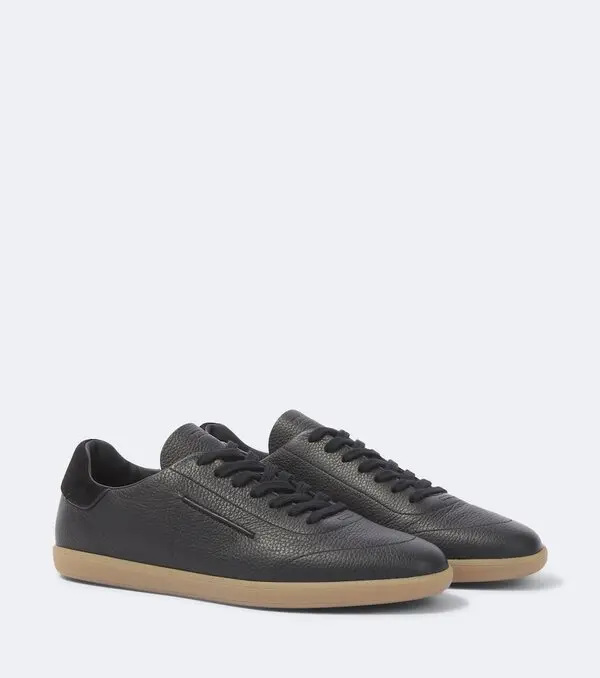 Zegna 232 Leather Lace-up Sneakers - Black