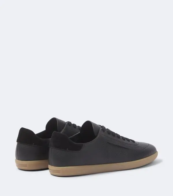Zegna 232 Leather Lace-up Sneakers - Black