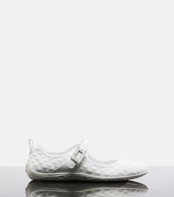 ROGER VIVIER Viv Low Mary Jane Flats - White