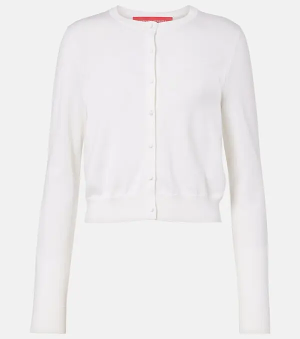 Carolina Herrera Cropped Silk And Cotton Cardigan - White