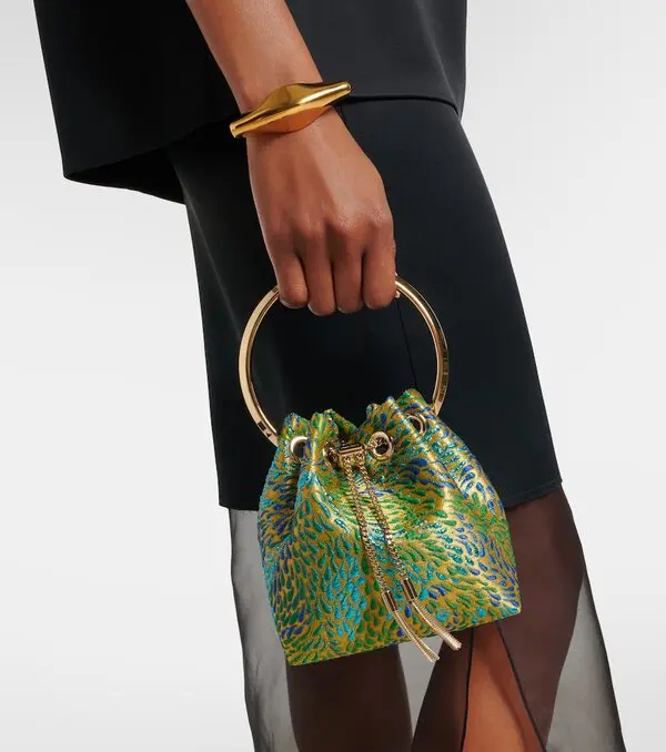 JIMMY CHOO Bon Bon Brocade Bucket Bag