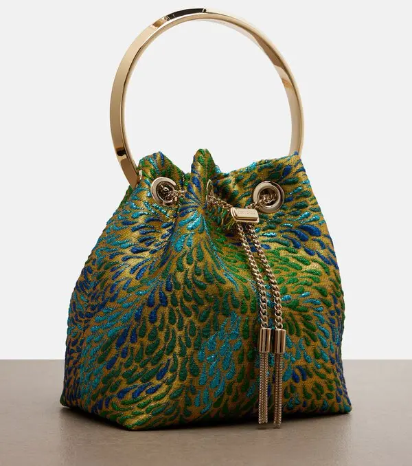 JIMMY CHOO Bon Bon Brocade Bucket Bag