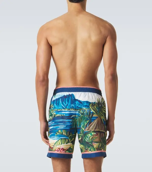 Dolce & Gabbana Printed Swim Trunks - Blue