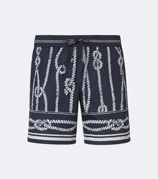 Dolce & Gabbana Printed Swim Trunks - Blue