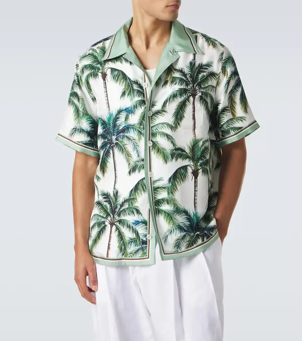 Dolce & Gabbana Printed Silk Twill Shirt - White