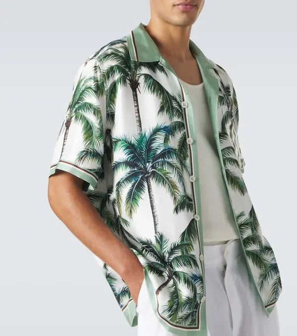 Dolce & Gabbana Printed Silk Twill Shirt - White