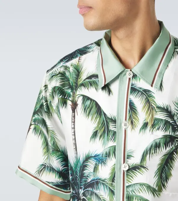 Dolce & Gabbana Printed Silk Twill Shirt - White