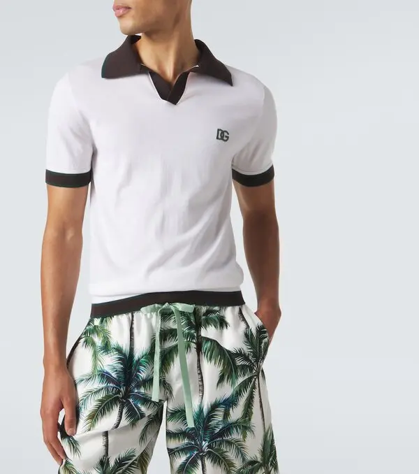 Dolce & Gabbana Dg Wool And Silk Polo Shirt
