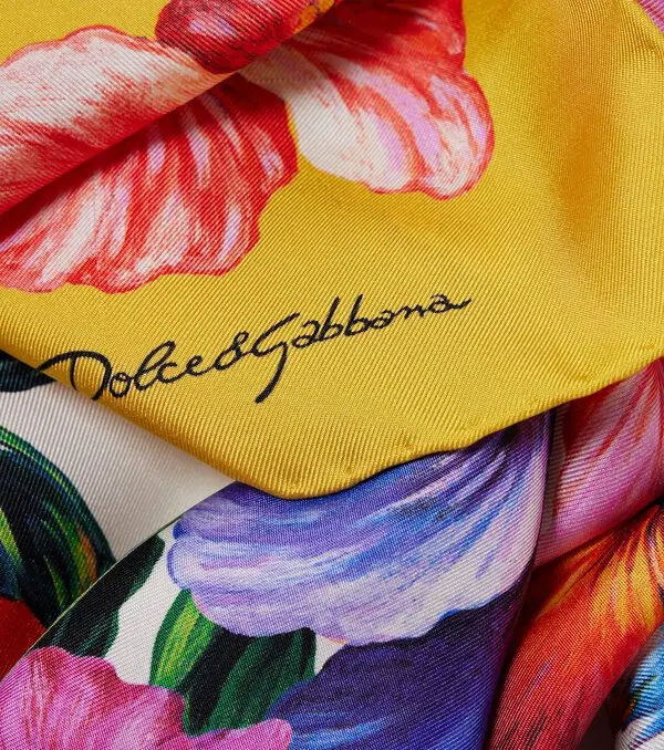 Dolce & Gabbana Floral Silk Twill Scarf - Multicoloured