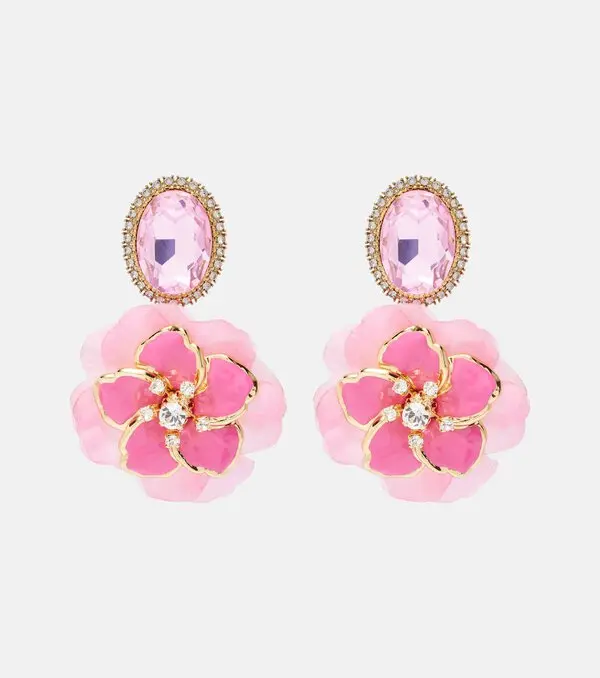Dolce & Gabbana Embellished Clip-on Earrings - Pink