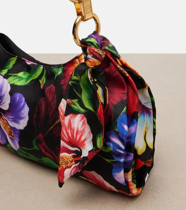 Dolce & Gabbana Small Floral Satin Shoulder Bag