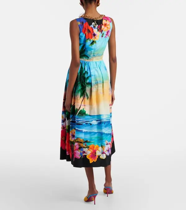 Dolce & Gabbana Printed Cotton Midi Dress