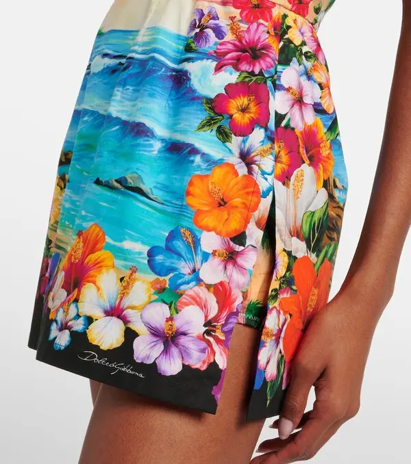 Dolce & Gabbana Printed Cotton Minidress