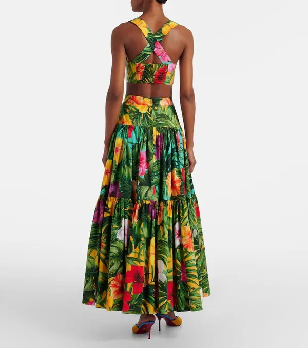 Dolce & Gabbana Floral Tiered Maxi Skirt - Multicoloured