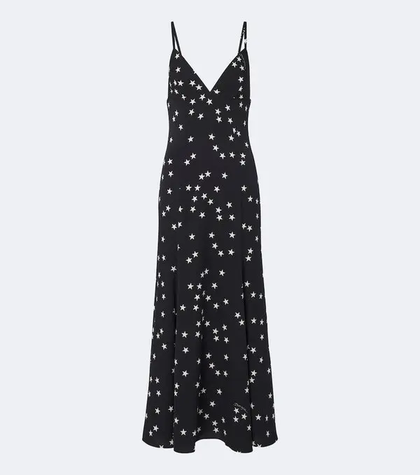 Dolce & Gabbana Printed Silk-blend Midi Dress - Black