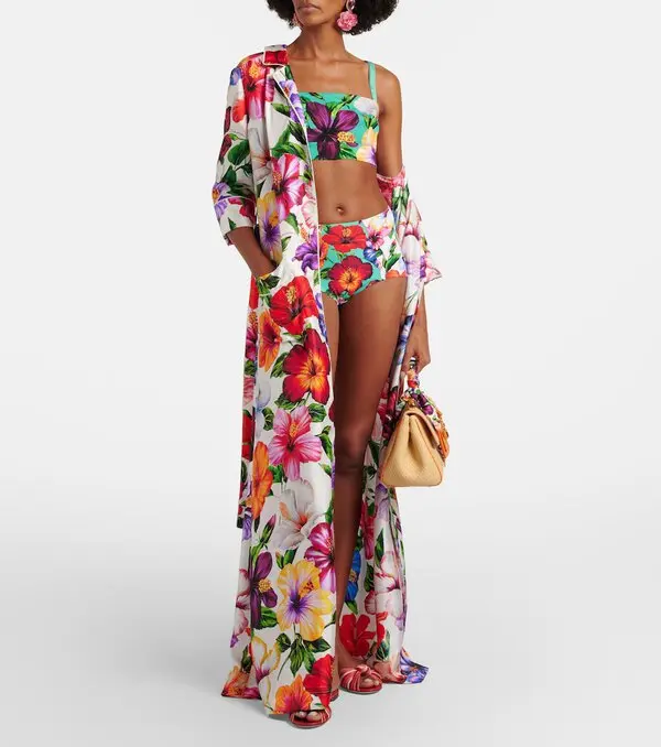 Dolce & Gabbana Floral Silk Blend Crop Top