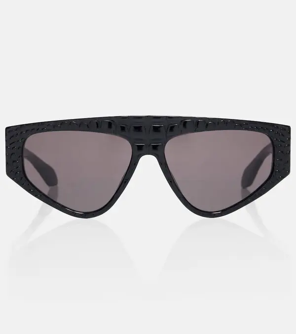 Alaïa Lettering Logo Flat-top Sunglasses - Black