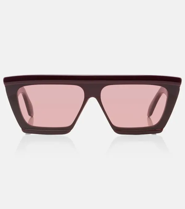 Alaïa Lettering Logo Flat-top Sunglasses - Red