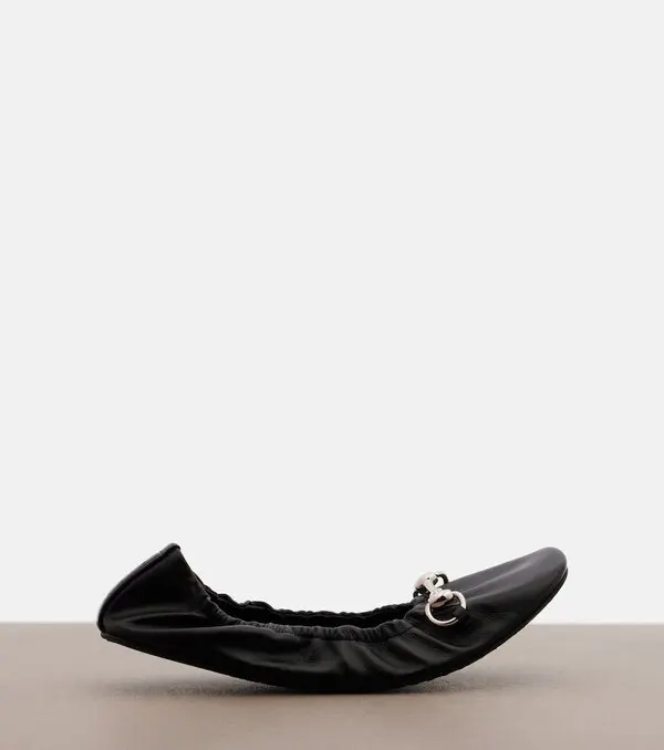 Gucci Prima Horsebit Leather Ballet Flats