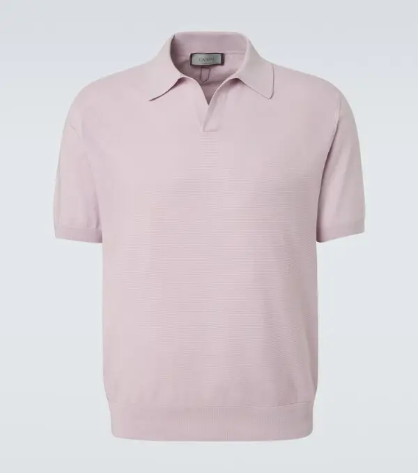 Canali Cotton And Silk Polo Shirt - Pink