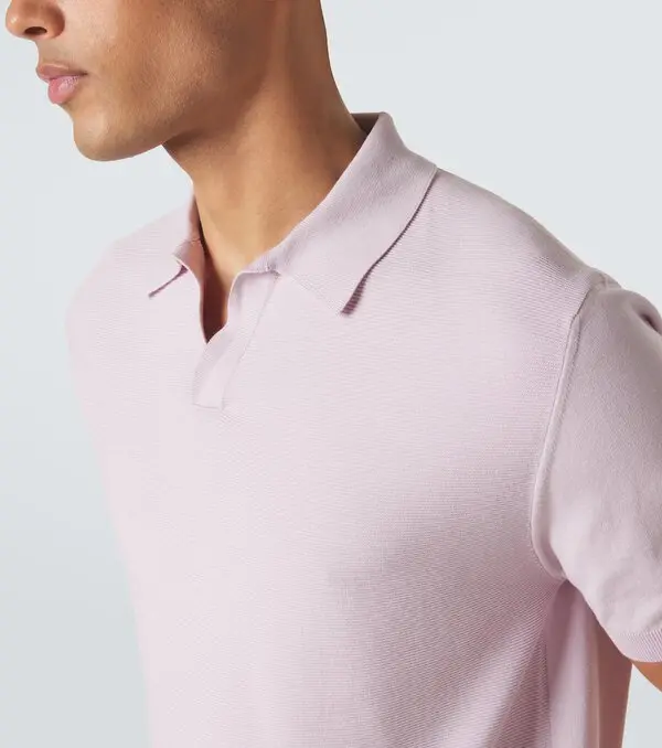 Canali Cotton And Silk Polo Shirt - Pink