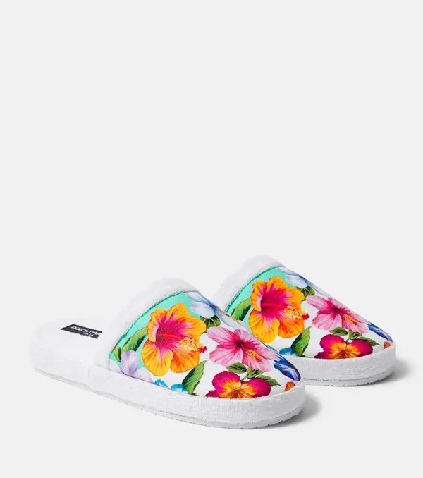Dolce & Gabbana Floral Terry Slippers - Multicoloured