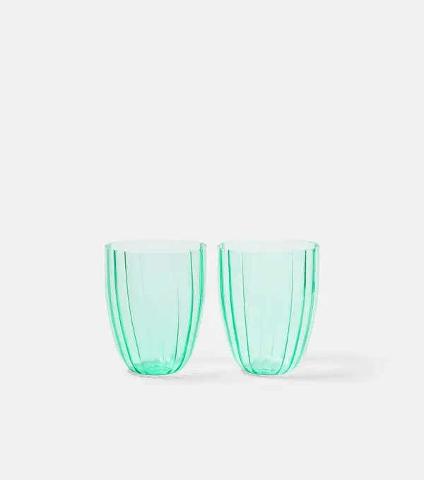 Dolce & Gabbana Set Of 2 Glass Tumblers - Green