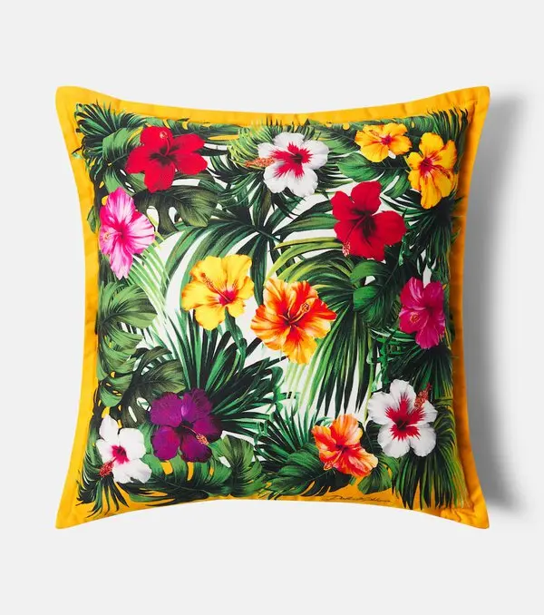 Dolce & Gabbana Floral Cotton Canvas Cushion