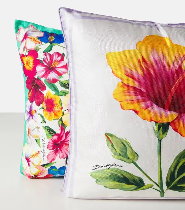 Dolce & Gabbana Floral Cotton Canvas Cushion - Multicoloured