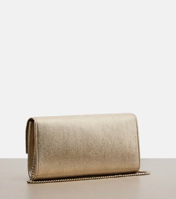 JIMMY CHOO Emmie Small Metallic Leather Clutch - Gold