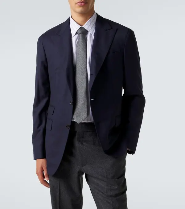 Canali Wool Neck Tie - Grey