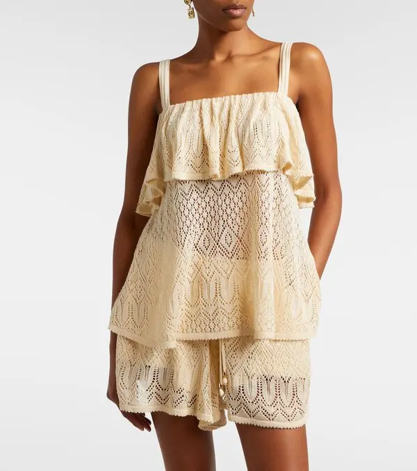 Zimmermann Mahon Knitted Lace Top