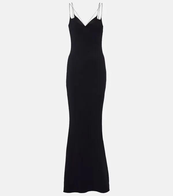 TOM FORD Satin V-neck Slip Dress - Black