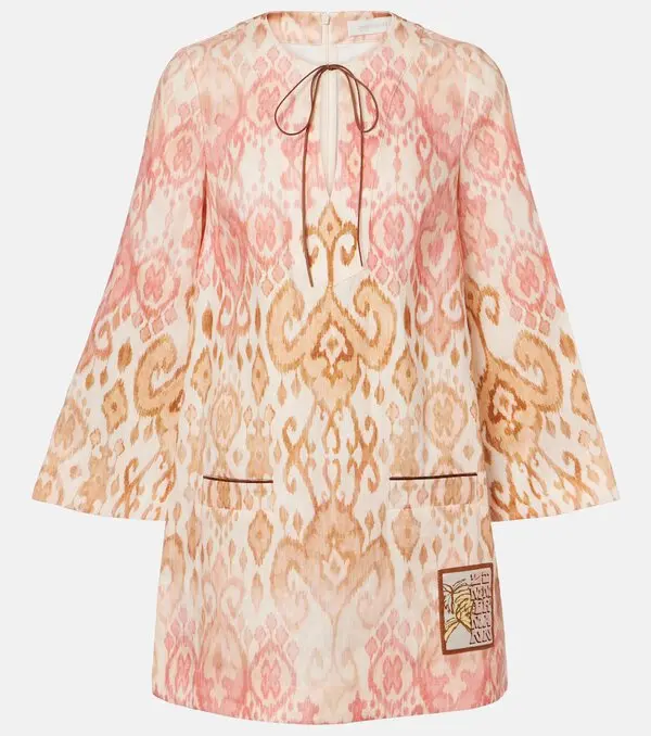 Zimmermann Aster Printed Linen Beach Dress - Pink