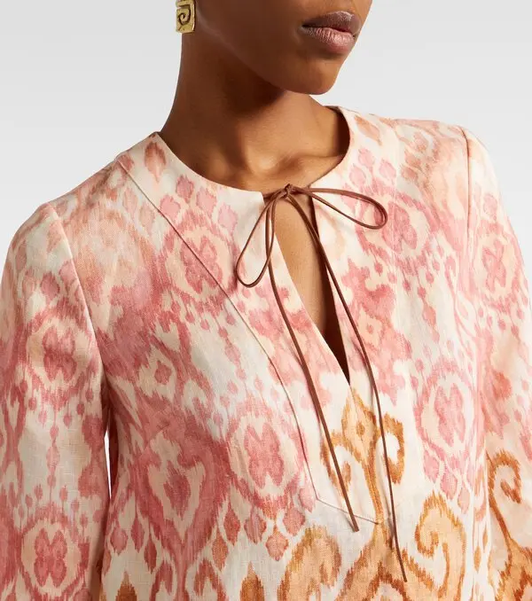 Zimmermann Aster Printed Linen Beach Dress
