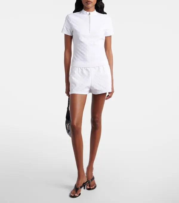 Gucci Gg Jersey Jacquard Half-zip Top