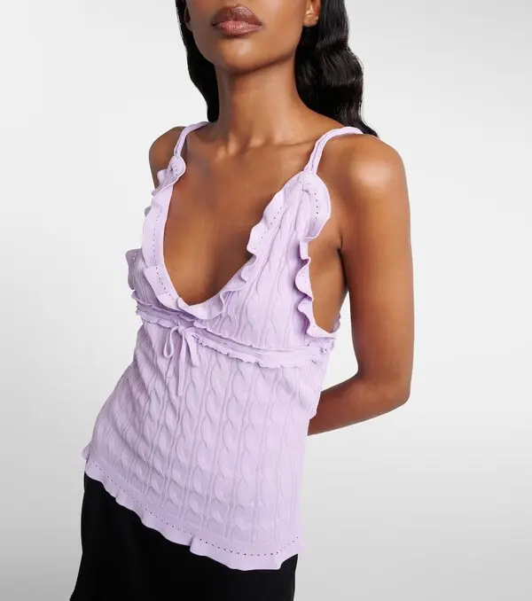 Gucci Ruffled Cable-knit Top