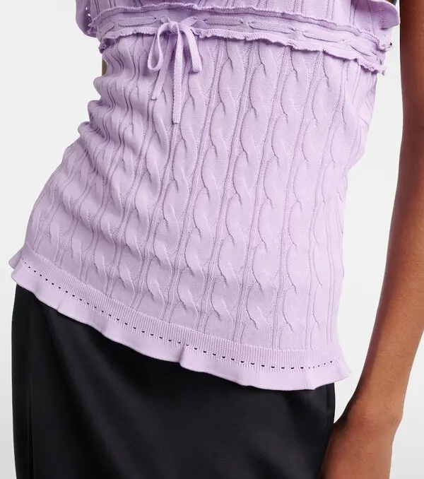 Gucci Ruffled Cable-knit Top