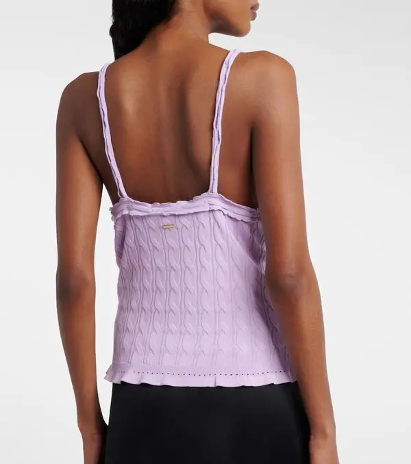 Gucci Ruffled Cable-knit Top