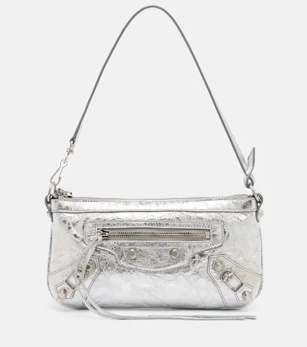 Balenciaga Le City Metallic Leather Shoulder Bag