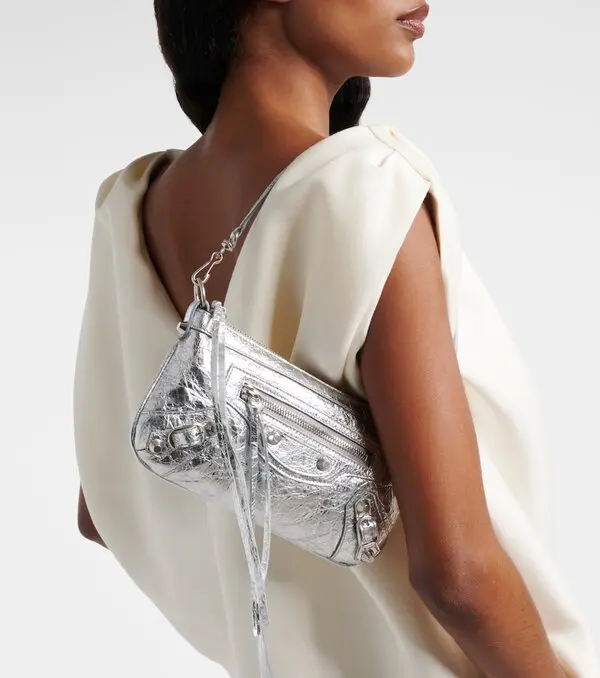 Balenciaga Le City Metallic Leather Shoulder Bag