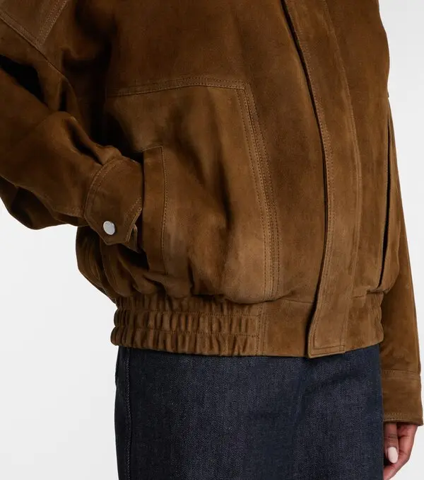 Nour Hammour Dalma Suede Blouson Jacket - Brown