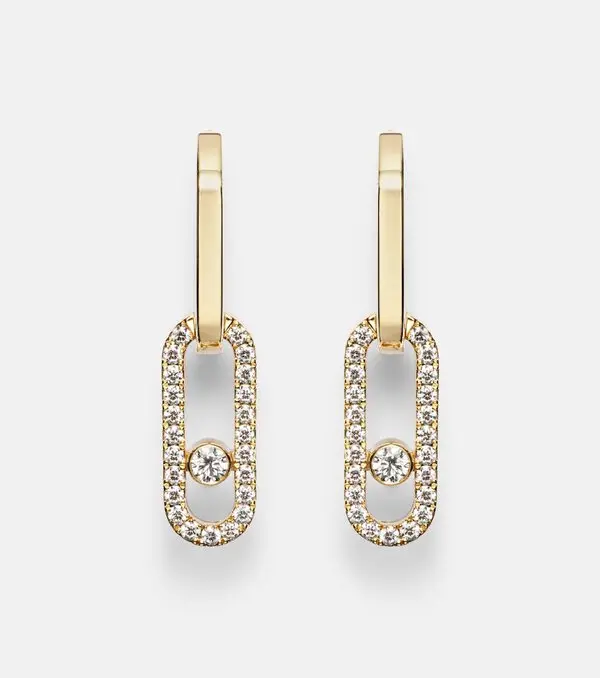 Messika Move Link 18kt Yellow Diamond Earrings