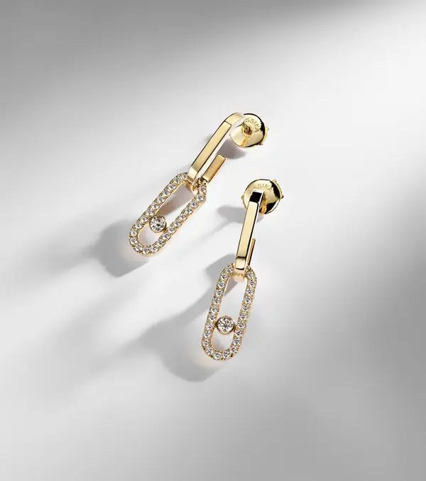 Messika Move Link 18kt Yellow Diamond Earrings